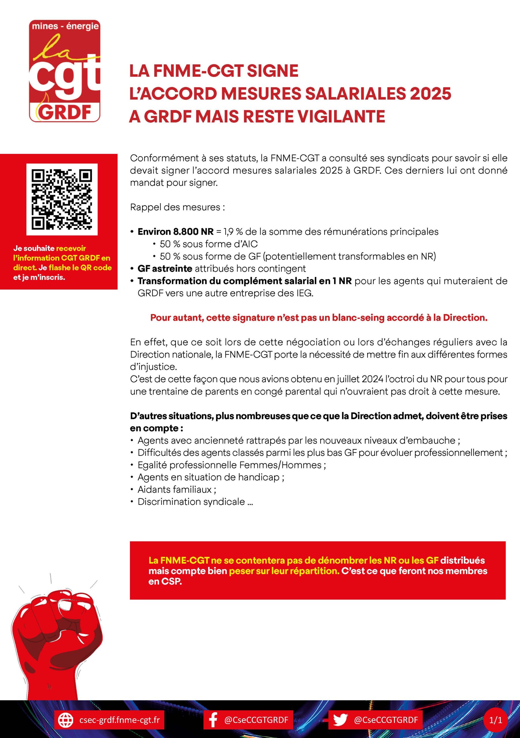 La FNME-CGT signe l'accord mesures salariales 2025 à GRDF mais reste vigilante - CSEC GRDF ...